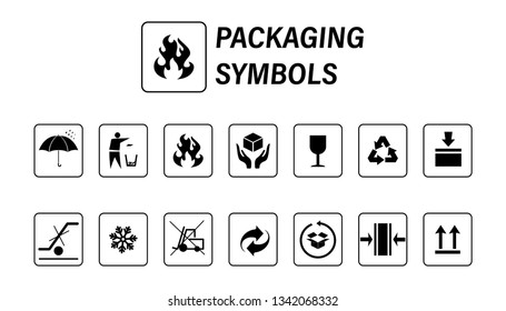 Packaging Symbols Package Signs Set Icons: Vector có sẵn (miễn phí bản ...