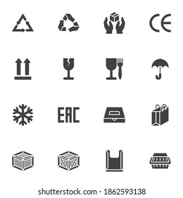 Packaging Symbols Vector Icons Set Modern Stock Vector (Royalty Free ...