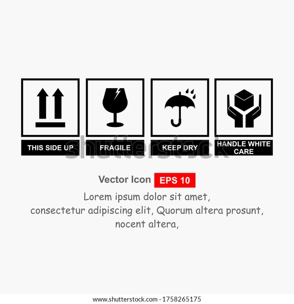 Packaging Symbols Vector Package Signs Set Stock Vector (Royalty Free ...