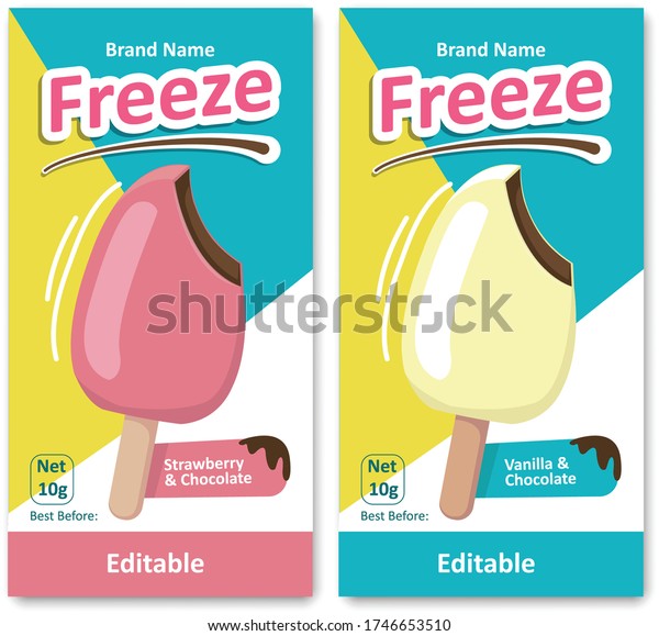 Packaging Template Ice Cream Packaging Label Stock Vector (Royalty Free ...