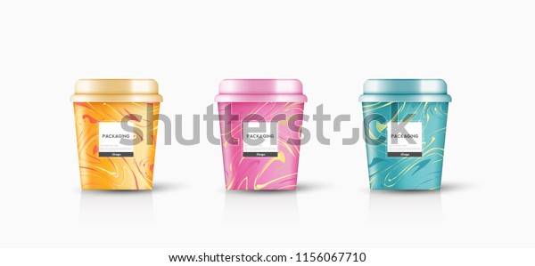Packaging Template Round Bucket Cylinder Container Stock-vektor ...