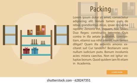 Packing Conceptual Banner Stock Vector (Royalty Free) 628247351 ...