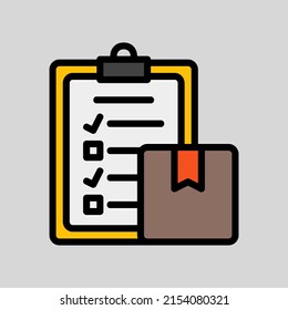 Packing List Icon Filled Line Style Stock Vector (Royalty Free ...