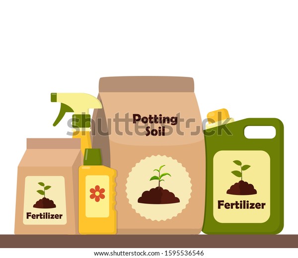 Packing Soil Potted Plants Potting Soil Stock Vector (Royalty Free ...