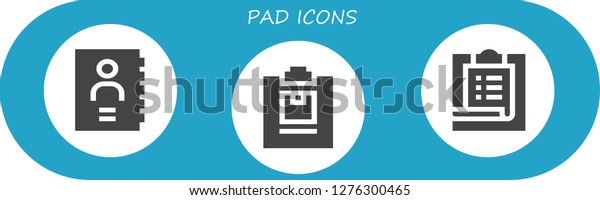 Pad Icon Set 3 Filled Pad Stock Vector (Royalty Free) 1276300465 ...