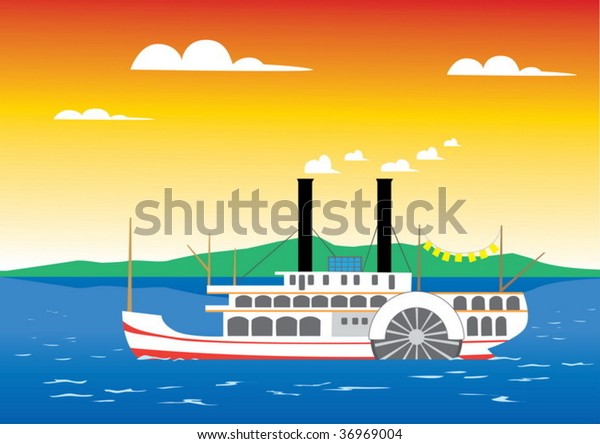 170 Paddle Steamer Stock Vectors, Images & Vector Art | Shutterstock