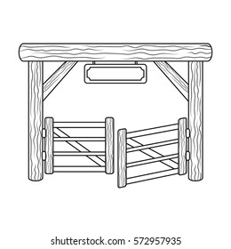 Paddock Gate Icon Outline Style Isolated: vector de stock (libre de ...