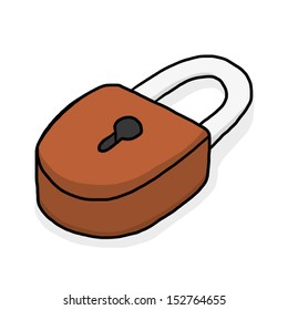 Padlock Cartoon Vector Illustration Isolated On: เวกเตอร์สต็อก (ปลอดค่า ...