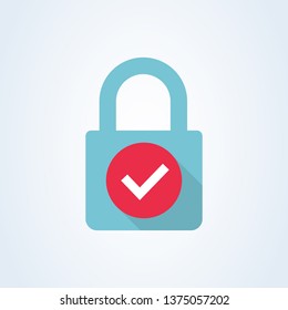 Padlock Check Mark Modern Flat Vector Stock Vector (Royalty Free ...