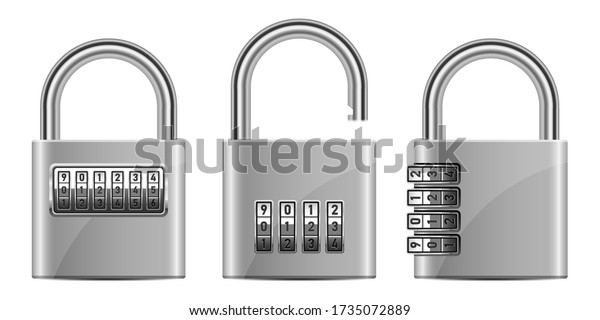 Padlock Combination Vector Design Illustration Isolated Stock Vector ...
