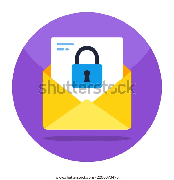 Padlock Envelope Icon Locked Mail Stock Vector (Royalty Free ...