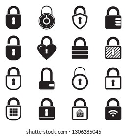 Padlock Icons Black Flat Design Vector Stock Vector (Royalty Free ...