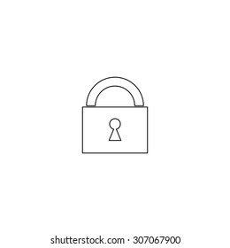 Padlock Red Outline Illustration Pictogram On Stock Illustration 327294452