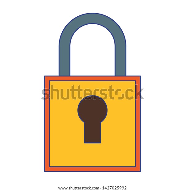 Padlock Security Symbol Isolated Cartoon Vector Stock Vector (Royalty ...