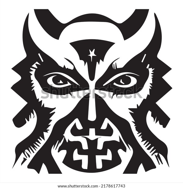 Pagan Devil Diablo Tattoo Sticker Ready Stock Vector (Royalty Free ...