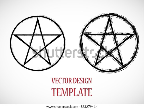 Pagan Symbol Grunge Old Style Star Stock Vector (Royalty Free ...