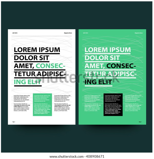 Page Layout Design Magazine Brochure Vector: เวกเตอร์สต็อก (ปลอดค่า ...