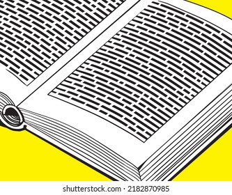 Page Open Book Lines Text Stock Vector (Royalty Free) 2182870985 ...