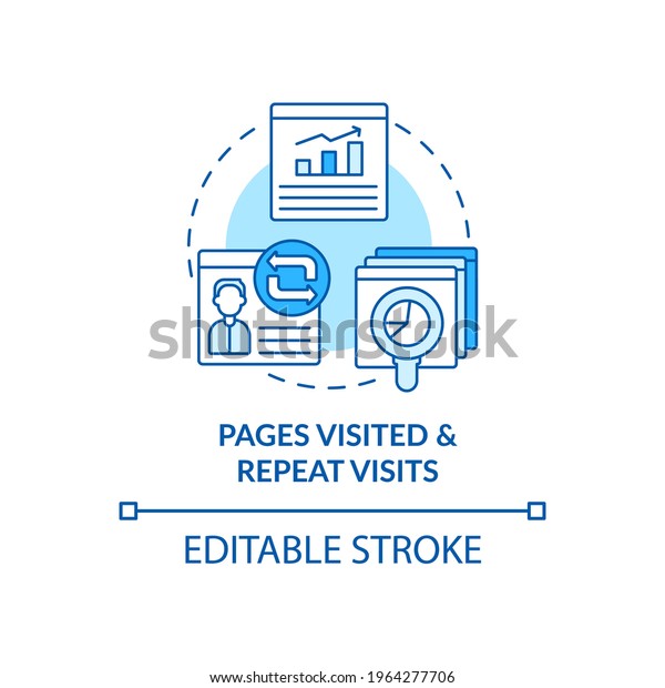 Page Visited Repeated Visit Blue Concept Stock Vector (Royalty Free ...