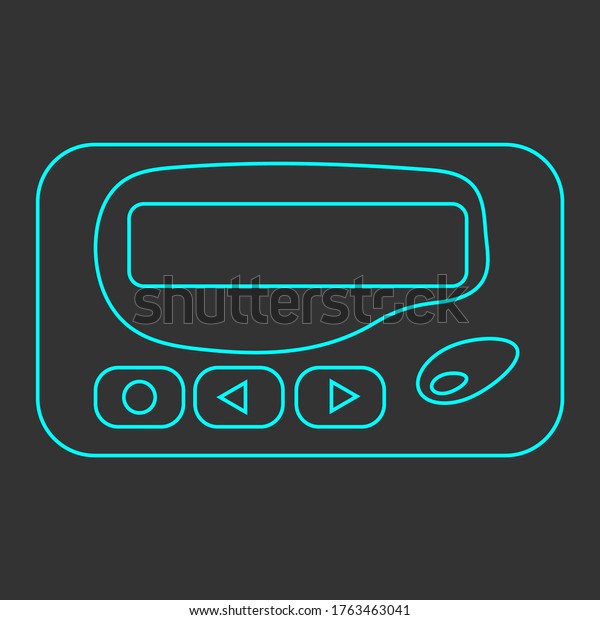 Pager Icon On Black Background Vector Stock Vector (Royalty Free ...