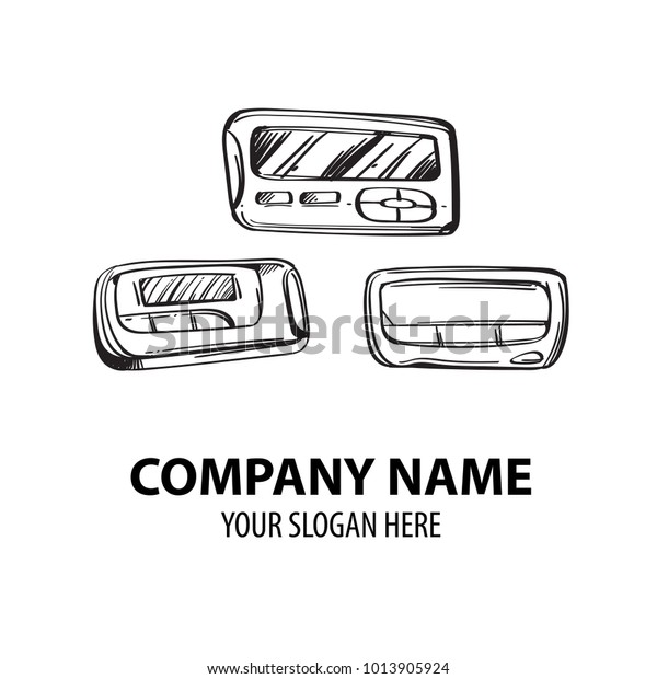 Pager Wireless Communication Messenger 90s Outline Stock Vector ...
