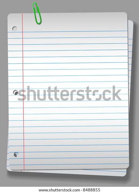 Pages Wide Ruled Notebook Paper On Stock Vector (Royalty Free) 8488855