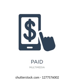 Paid Icon Vector On White Background Stock Vector (Royalty Free ...