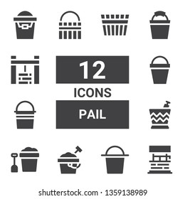 Pail Icon Set Collection 12 Filled Stock Vector (Royalty Free ...