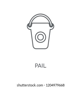 Pail Linear Icon Pail Concept Stroke Stock Vector (Royalty Free ...