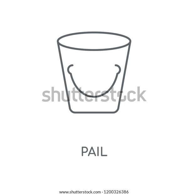Pail Linear Icon Pail Concept Stroke Stock Vector (Royalty Free ...