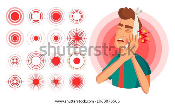 Pain Icon Vector Red Rings Pain Stock Vector (Royalty Free) 1068875585