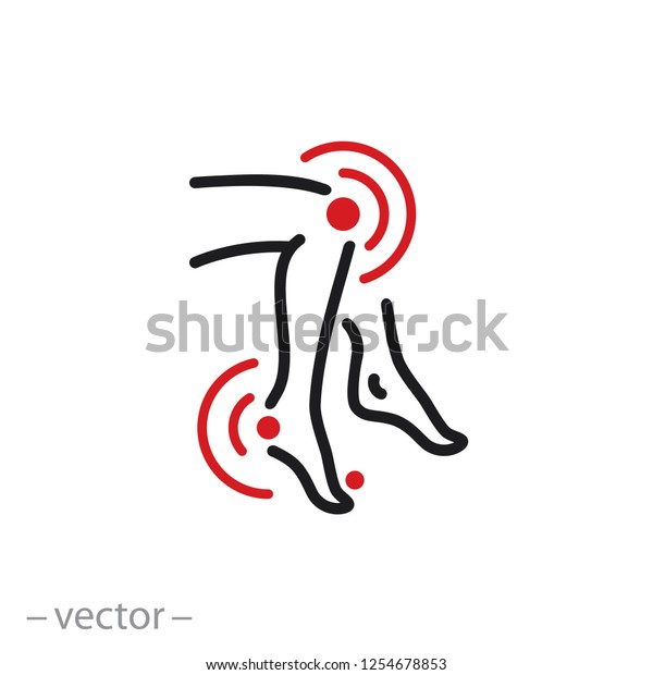 Pain Legs Icon Line Vector Illustration Stock Vector (Royalty Free ...