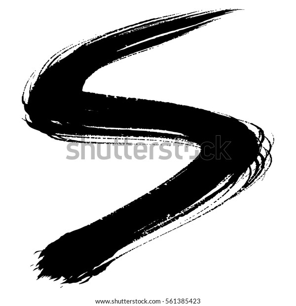 Paint Brush Curved Brush Stroke Stock Vector (Royalty Free) 561385423