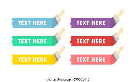 Paint Brush Label Vector Colorful Set Stock Vector (Royalty Free ...