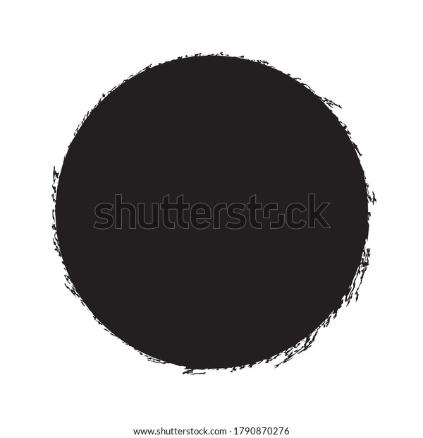Paint Brush Stroke Circle Isolated On Stock Vector (Royalty Free ...