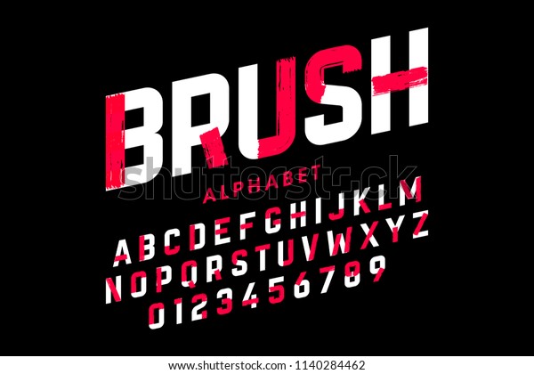 Paint Brush Stroke Font Alphabet Letters Stock Vector (Royalty Free ...
