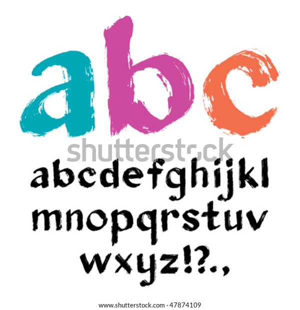 Paint Brush Stroke Font Design Vector Stock Vector (Royalty Free) 47874109