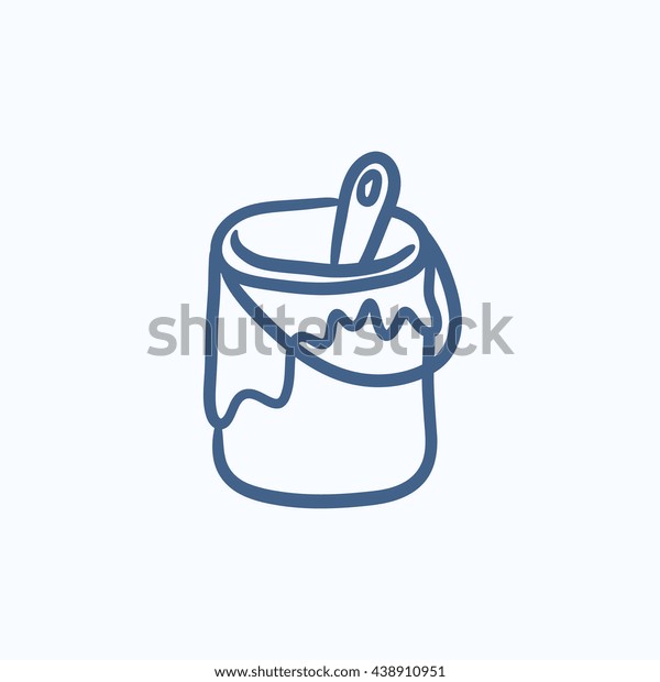Paint Brush Paint Tin Vector Sketch Stock Vector (Royalty Free ...