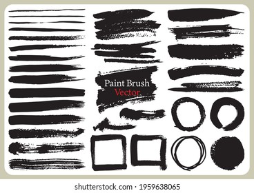 Paint Brush Vector Black Ink Stock Vector (Royalty Free) 1959638065 ...