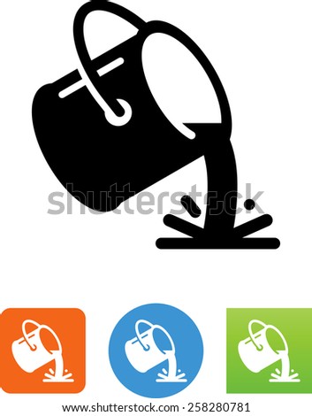 Paint Bucket Being Poured Out Icon Stock Vector (Royalty Free ...