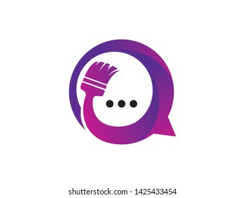 Paint Chat Logo Template Icon Symbol Stock Vector (Royalty Free ...