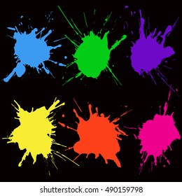 Paint Color Splat Set Abstract Vector Stock Vector (Royalty Free ...