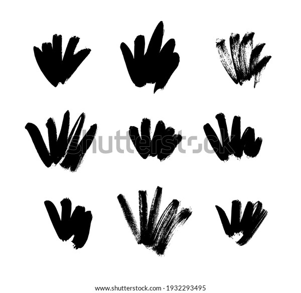 Paint Drawing Set Black Smear On Stock Vector (Royalty Free) 1932293495 ...