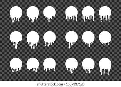 Paint Drip Stickers Circle White Melt Stock Vector (Royalty Free ...