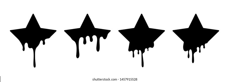 Paint Drip Stickers Star Labels Vector Stock Vector (Royalty Free ...
