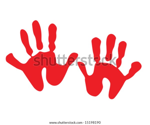 Paint Hand Prints Vector Illustration Stock Vector (Royalty Free ...