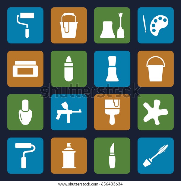 Paint Icons Set Set 16 Paint Stock Vector (Royalty Free) 656403634 ...