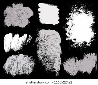 Paint Lines Grunge Collection Set Silver Stock Vector (Royalty Free ...