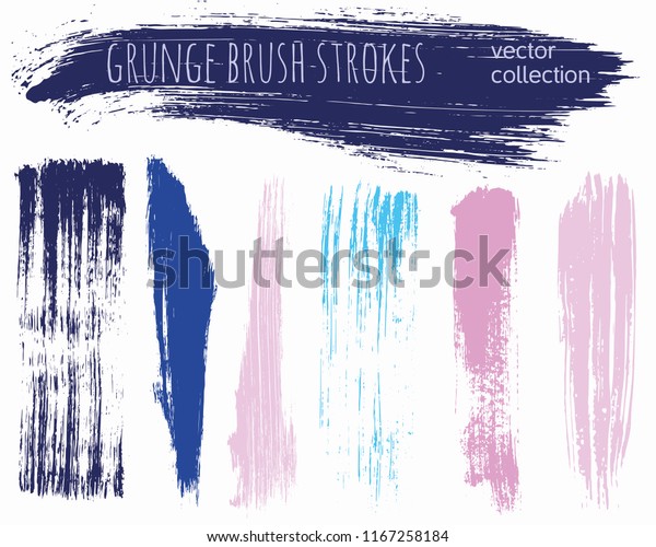 Paint Lines Grunge Collection Set Colorful Stock Vector (Royalty Free ...