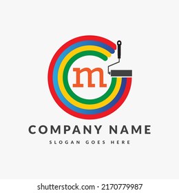 Paint Logo On Letter M Template Stock Vector (Royalty Free) 2170779987 ...